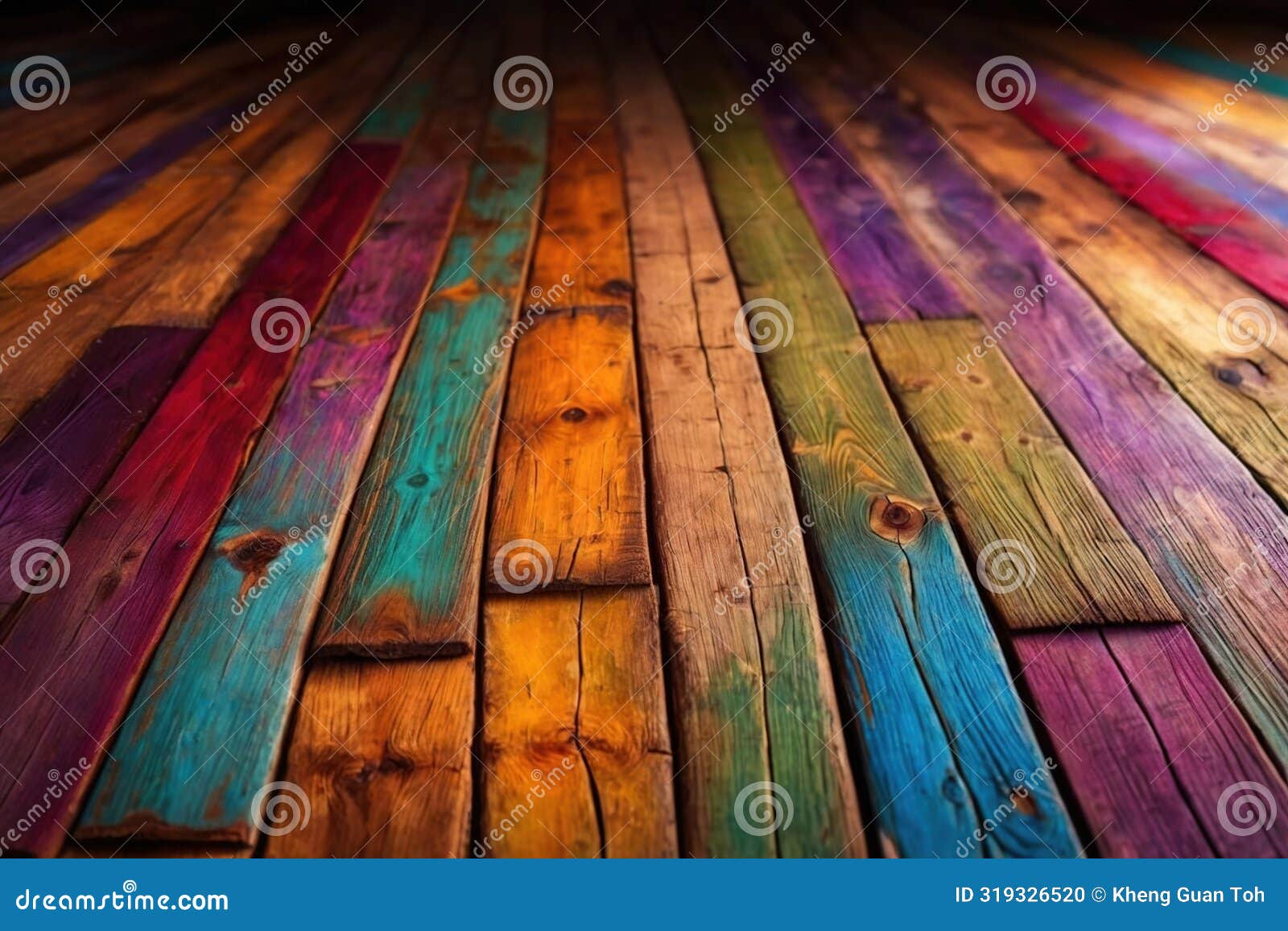 Old Rustic Wooden Wall Texture Abstract Background in Colorful Rainbow ...