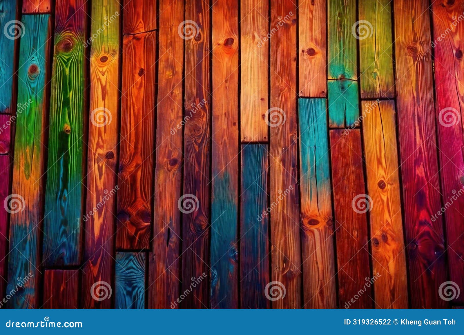 Old Rustic Wooden Wall Texture Abstract Background in Colorful Rainbow ...