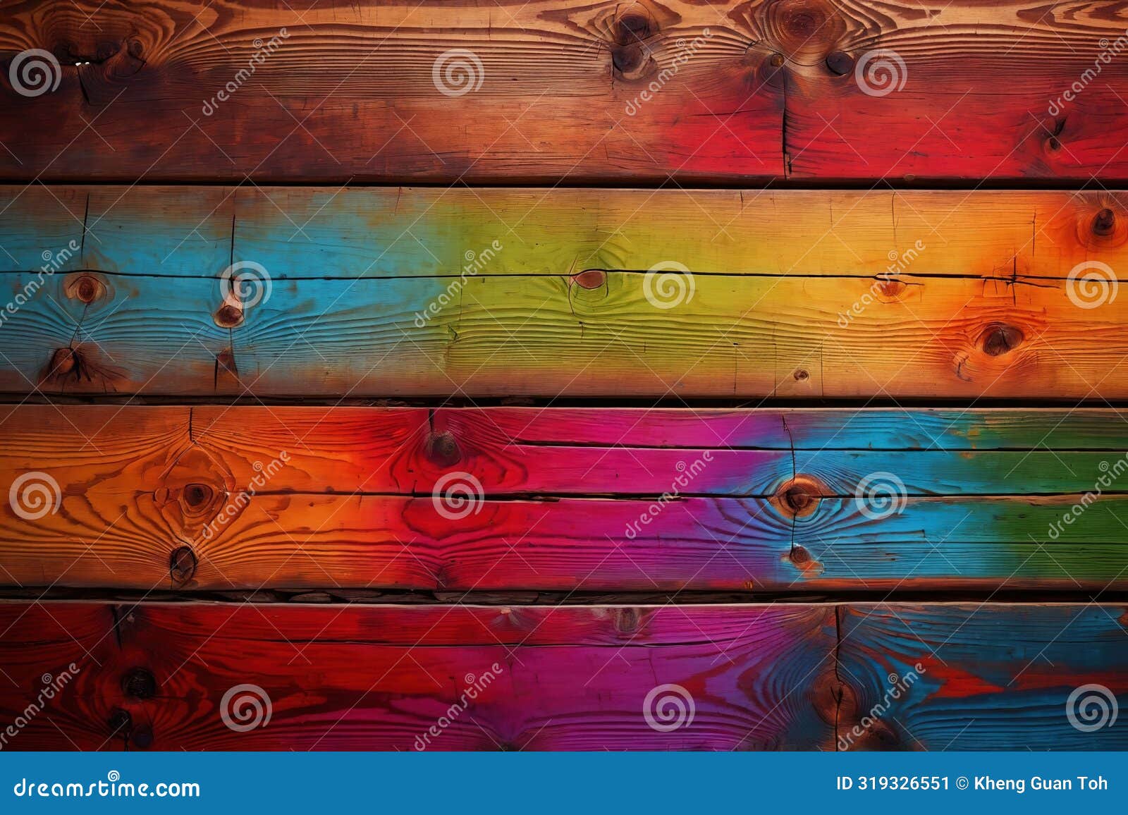 Old Rustic Wooden Wall Texture Abstract Background in Colorful Rainbow ...