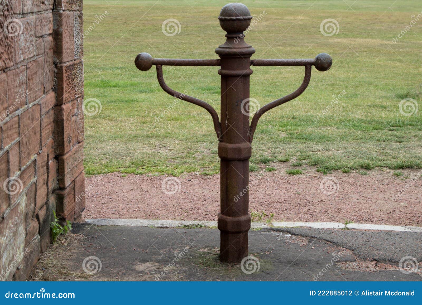 Old Rusting Footpath Barrier in a Public Park Stock Photo - Image of ...
