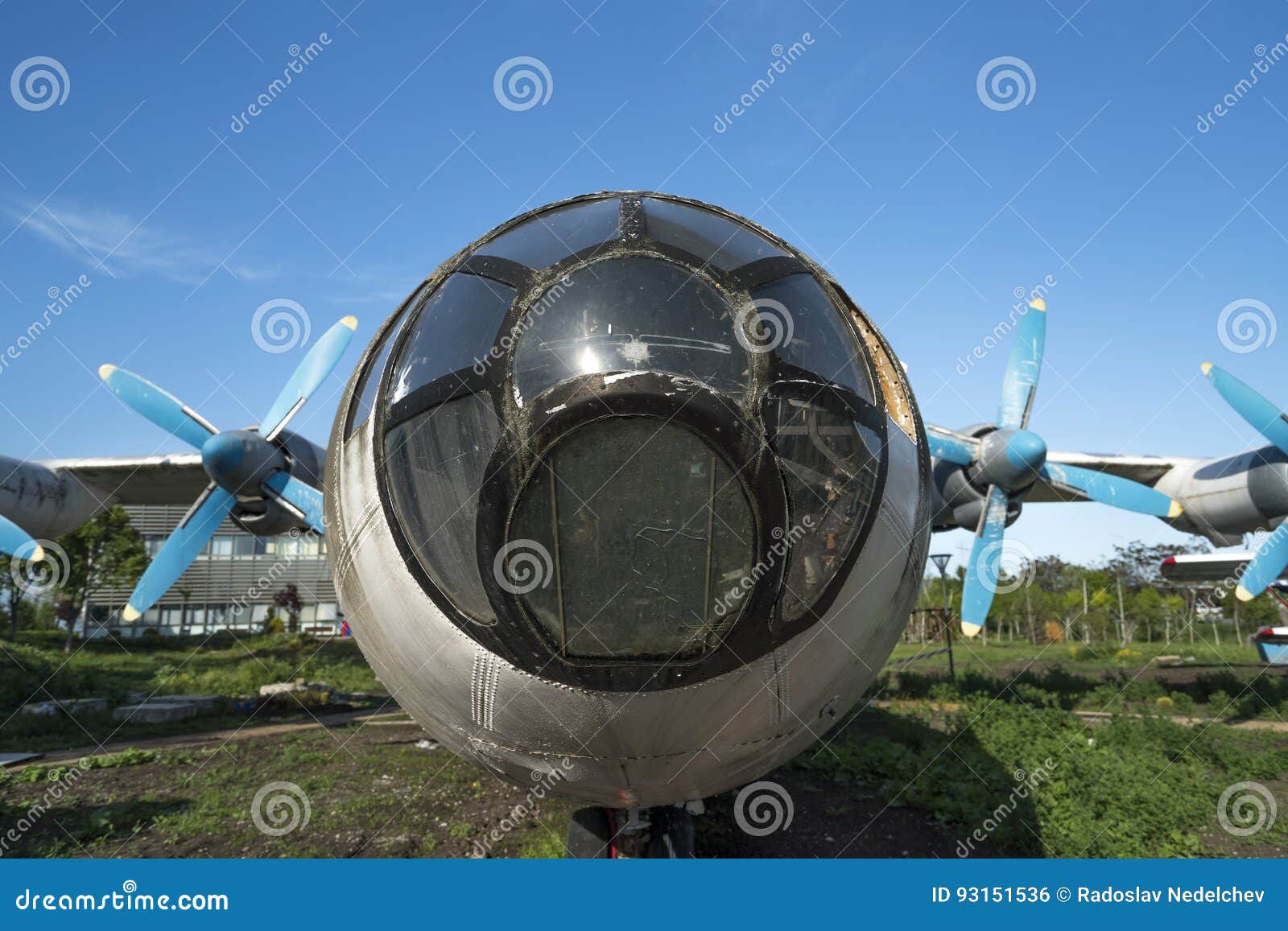 Old Rusty Abandoned Airplane Front Close-up View Stock Photo - Image of ...