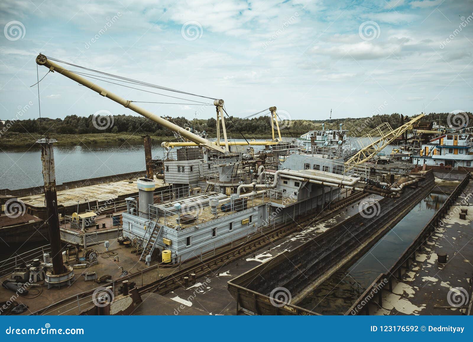 Old Rusty Abandoned Broken Cargo Ships, Ship Graveyard Stock Photo ...