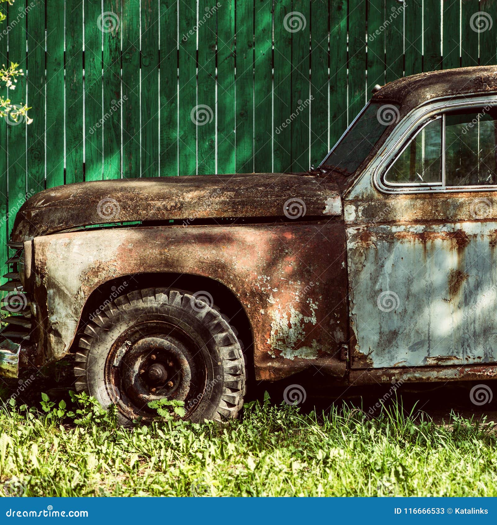 An Old Rusty Abandoned Car Outdoors Broken Stock Image - Image of ...