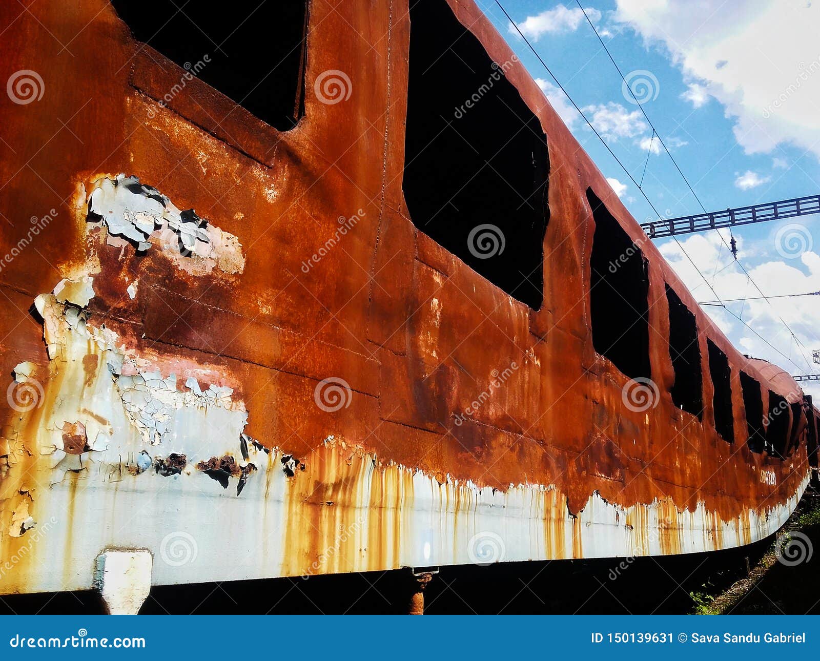 Old Rusty Abandoned Out of Use Train in Station Stock Image - Image of ...