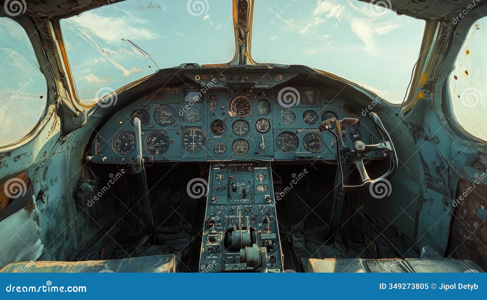 Old Rusty Airplane Hades Inside Stock Image - Image of aircraft, inside ...
