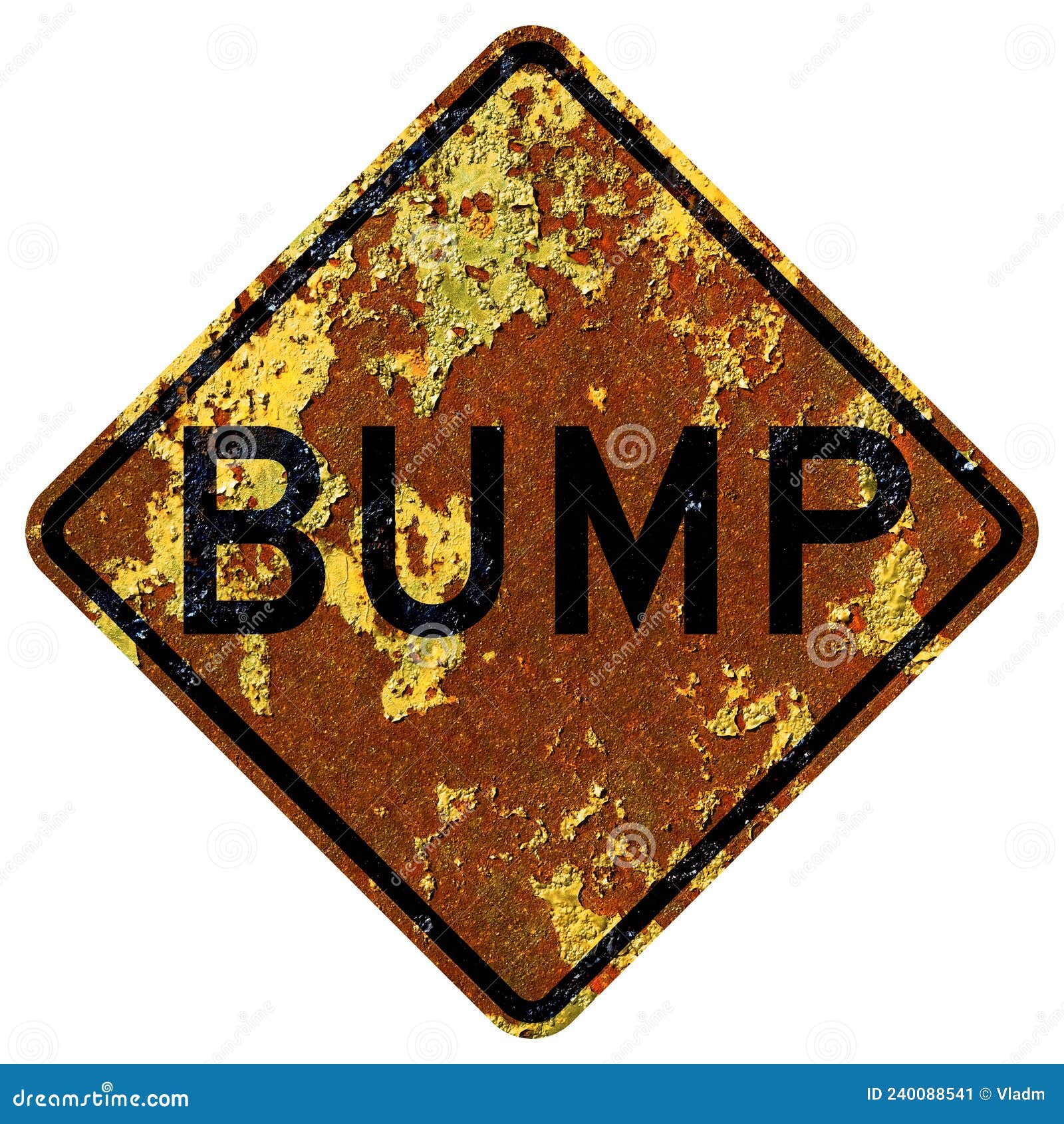 Old Rusty American Road Sign - Bump Stock Illustration - Illustration ...