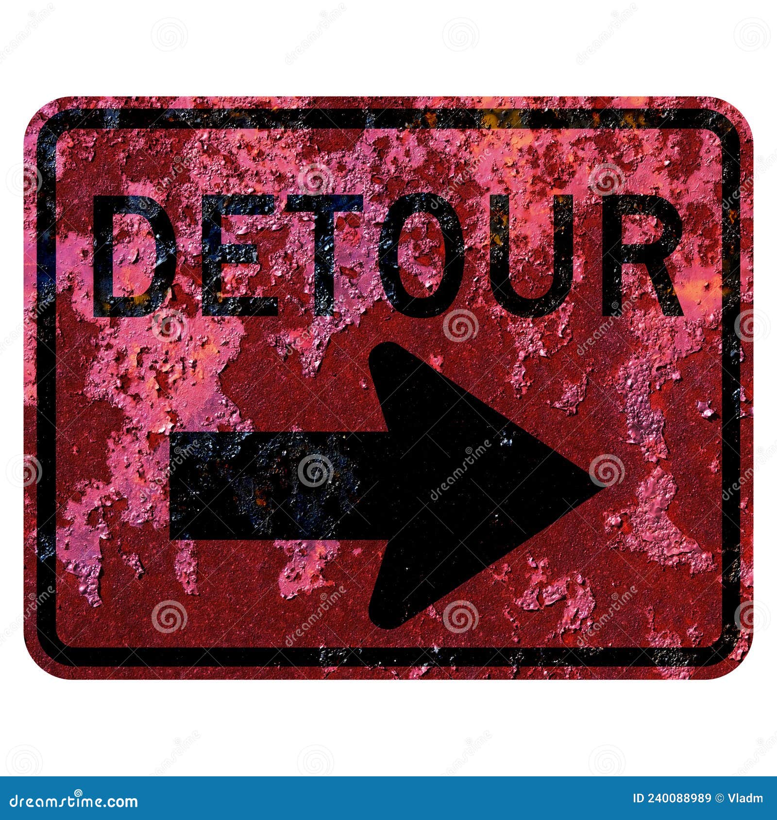 Detour Right Arrow Road Sign Cartoon Vector | CartoonDealer.com #175285203