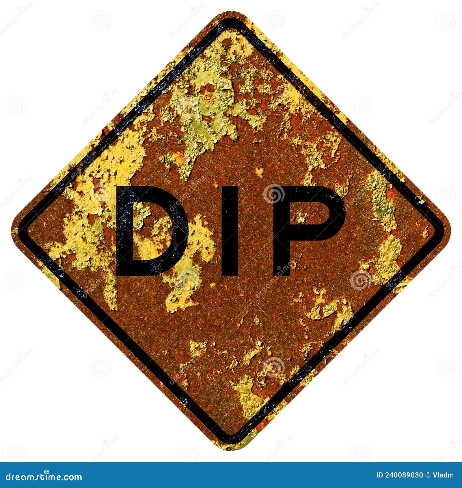 Old Rusty American Road Sign - Dip Stock Illustration - Illustration of ...