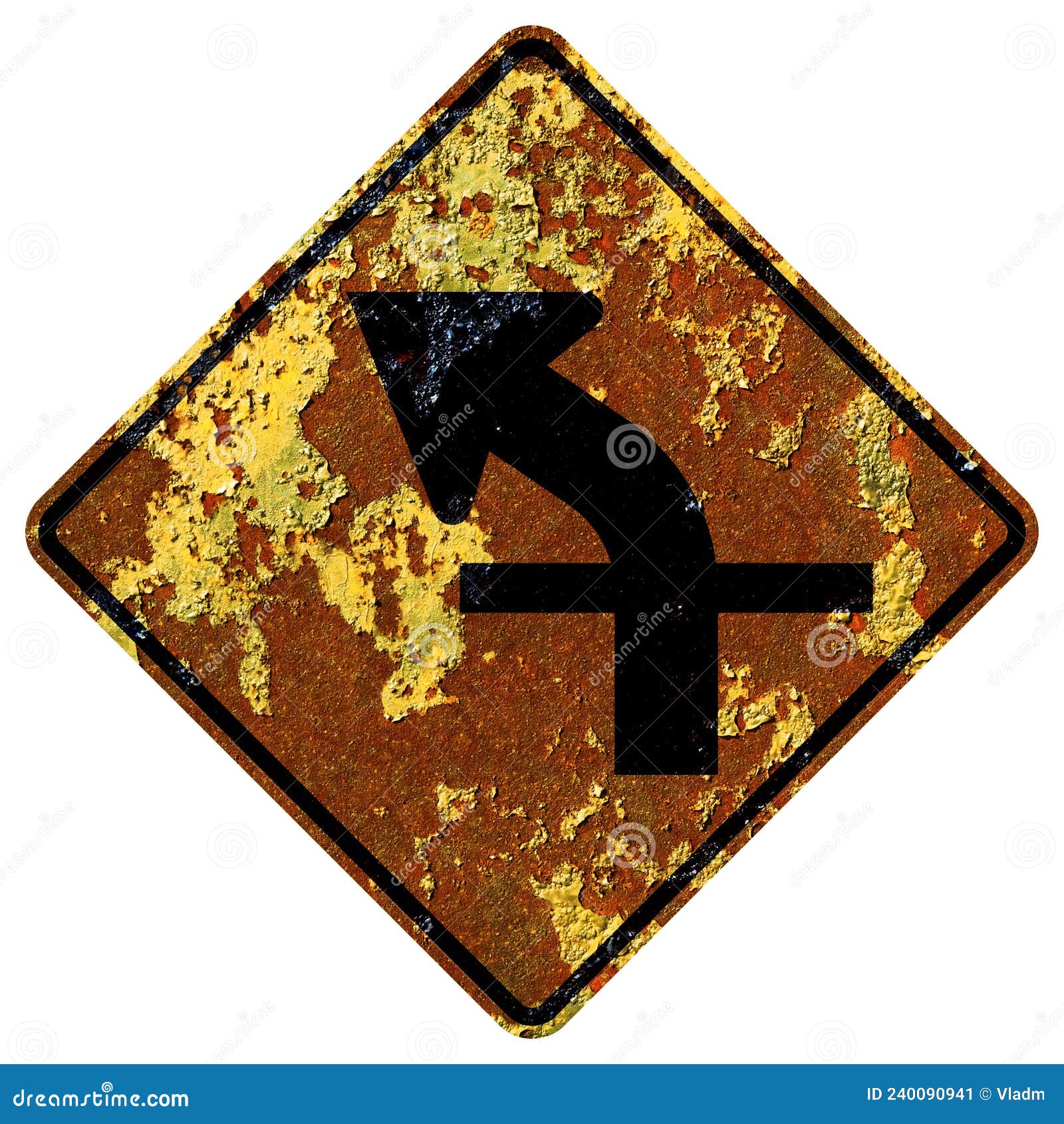 Old Rusty American Road Sign - Horizontal Alignment Intersection Stock ... Old Rusty American Road Sign - Horizontal Alignment Intersection Stock ...
