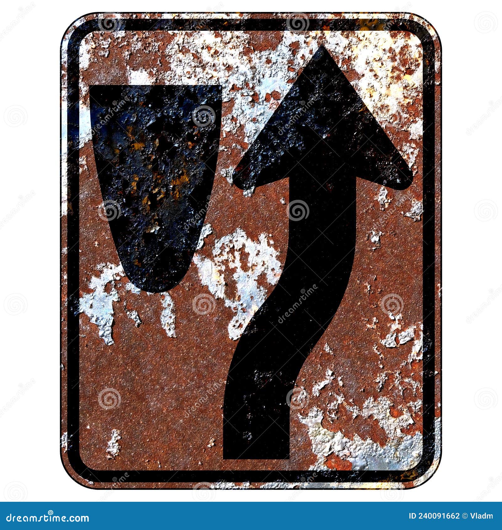 Old Rusty American Road Sign - Keep Right Stock Illustration ...