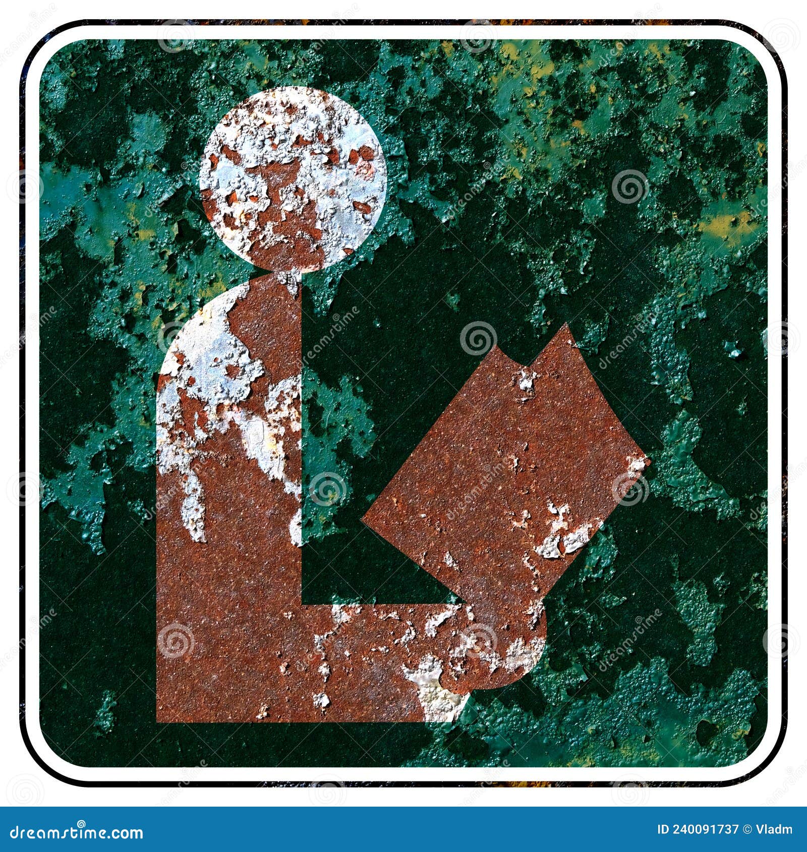 Old Rusty American Road Sign - Keep Left - Median Island Less Than 4 ...