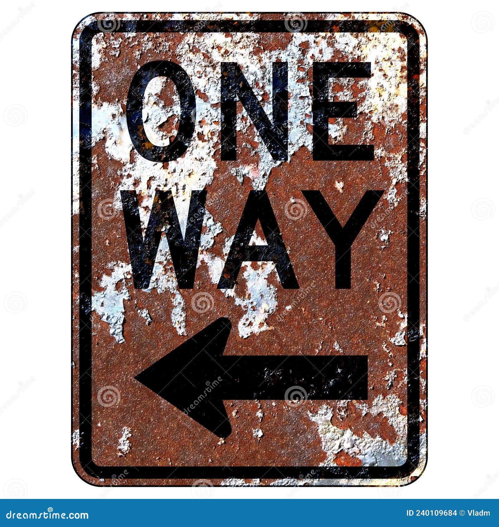 Old Rusty American Road Sign - One Way, Alternate Stock Photo - Image ...