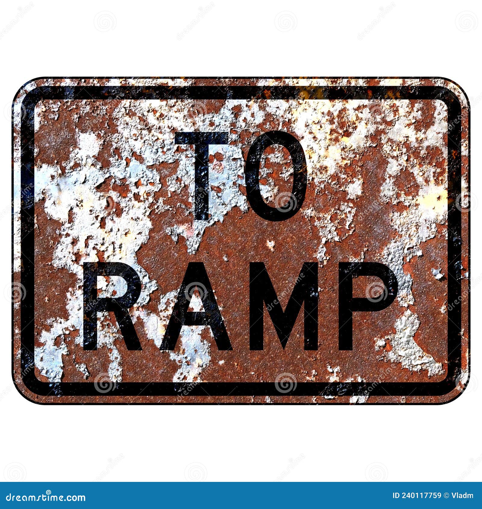 Old Rusty American Road Sign - In-Street Ped Crossing Royalty-Free ...