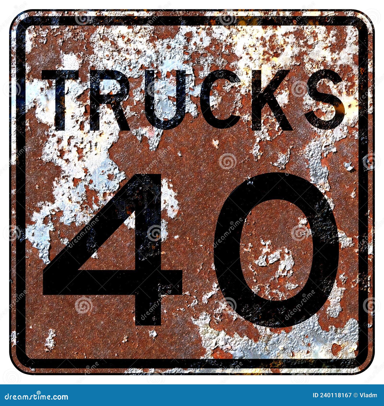 Old Rusty American Road Sign - Truck Speed Limit Stock Illustration ...