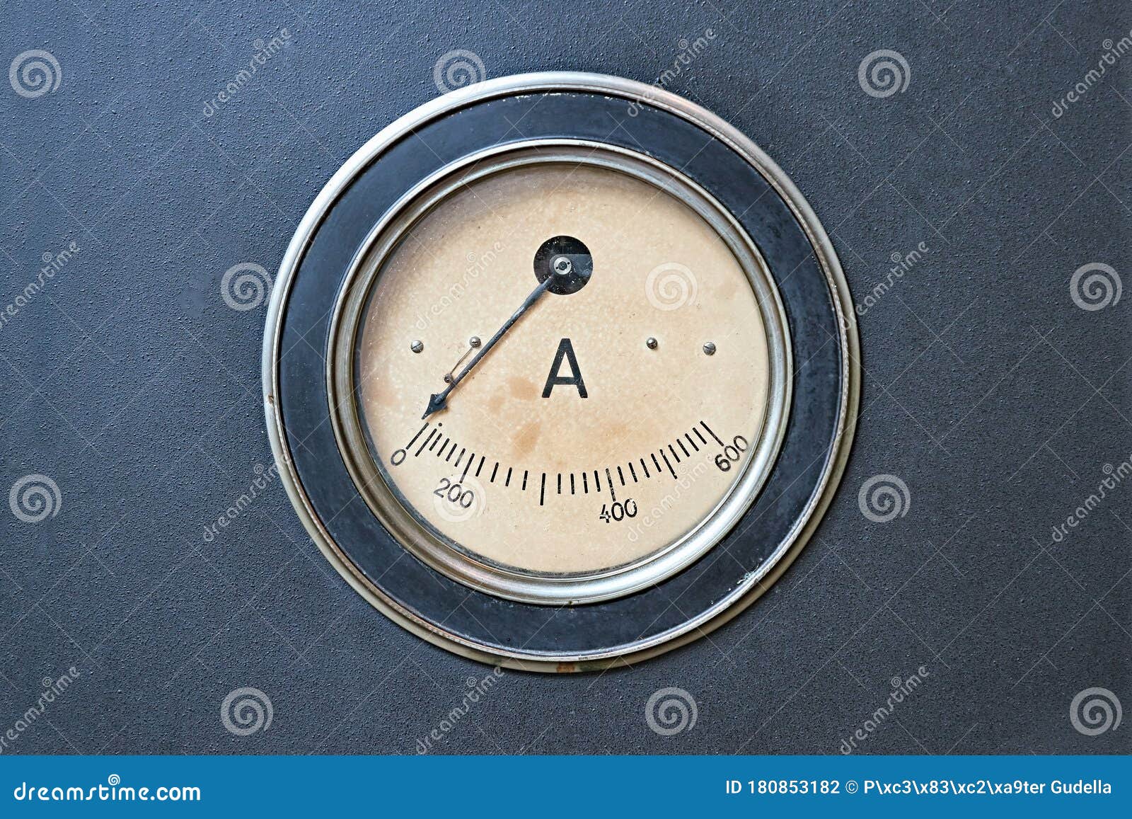 Old rusty ampere meter stock photo. Image of amperes - 180853182