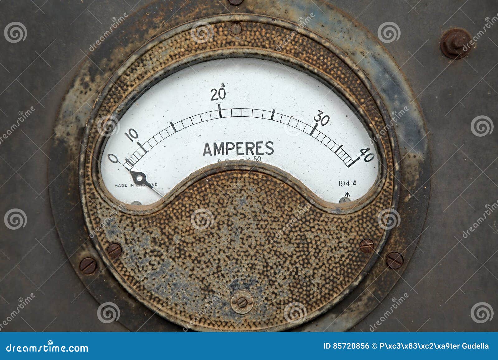 Old rusty ampere meter stock photo. Image of ampere, amper - 85720856