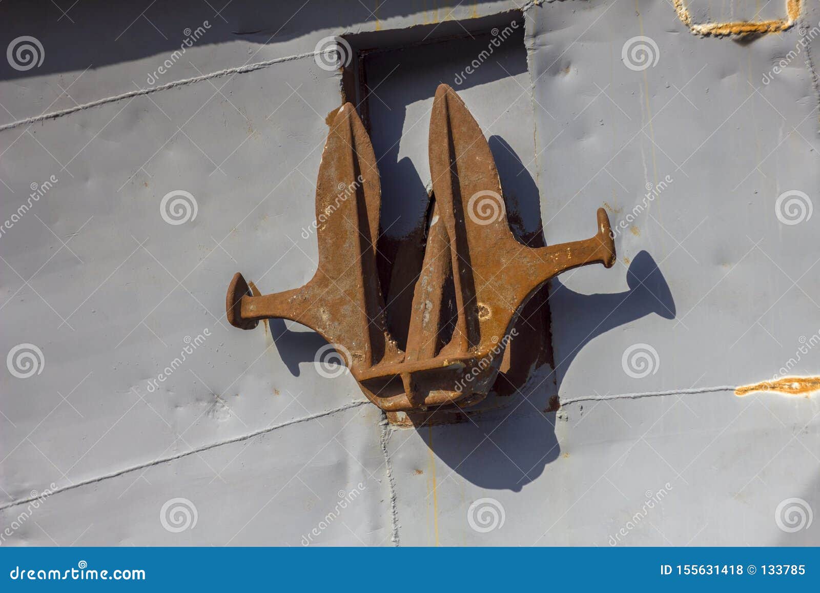 Old Rusty Anchor on Board Ship Close Up Stock Photo - Image of battered ...