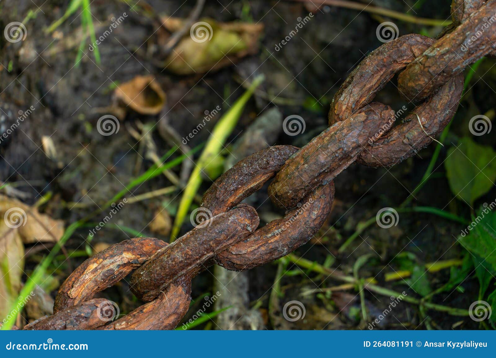 An Old Rusty Anchor Chain. Fixing the Boat on the Pier Stock Image ...