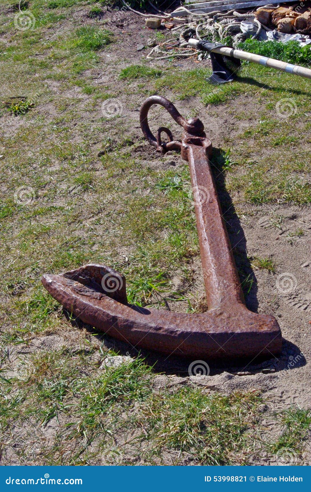 Old rusty anchor stock image. Image of large, drag, ocean - 53998821