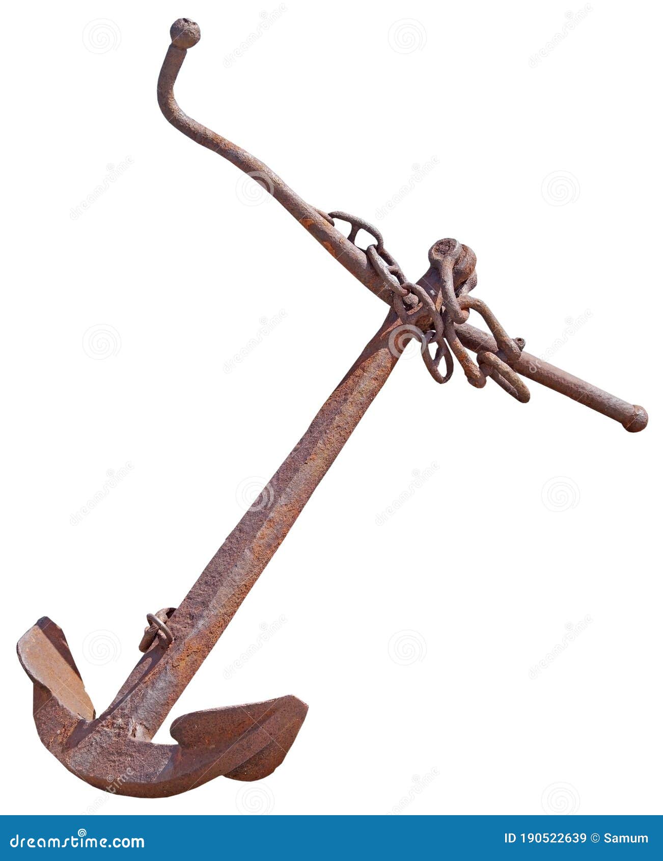 Old Rusty Anchor on a White Stock Image - Image of heavy, abstract ...