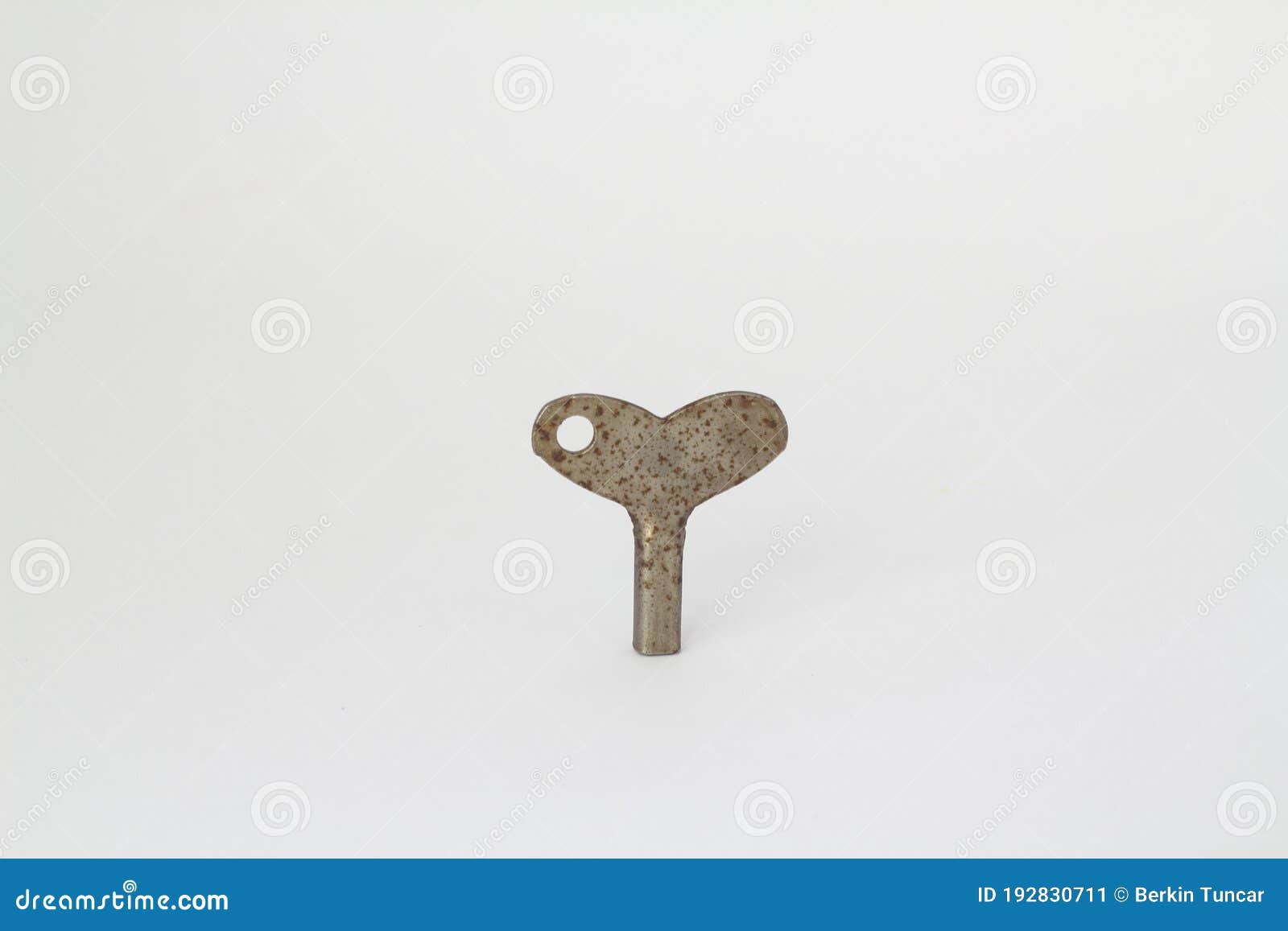 Old Rusty Antique Key on White Background Stock Image - Image of effect ...