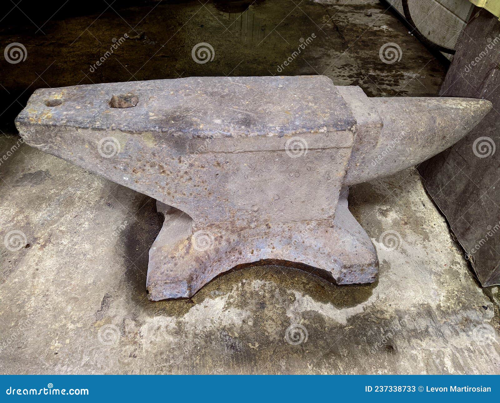 Old and Rusty Anvil in the Garage. Stock Image - Image of industry ...