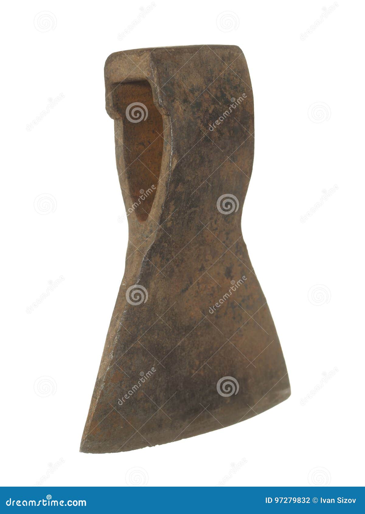 Old Rusty Ax without Handle Isolated on White Background. Stock Photo ...