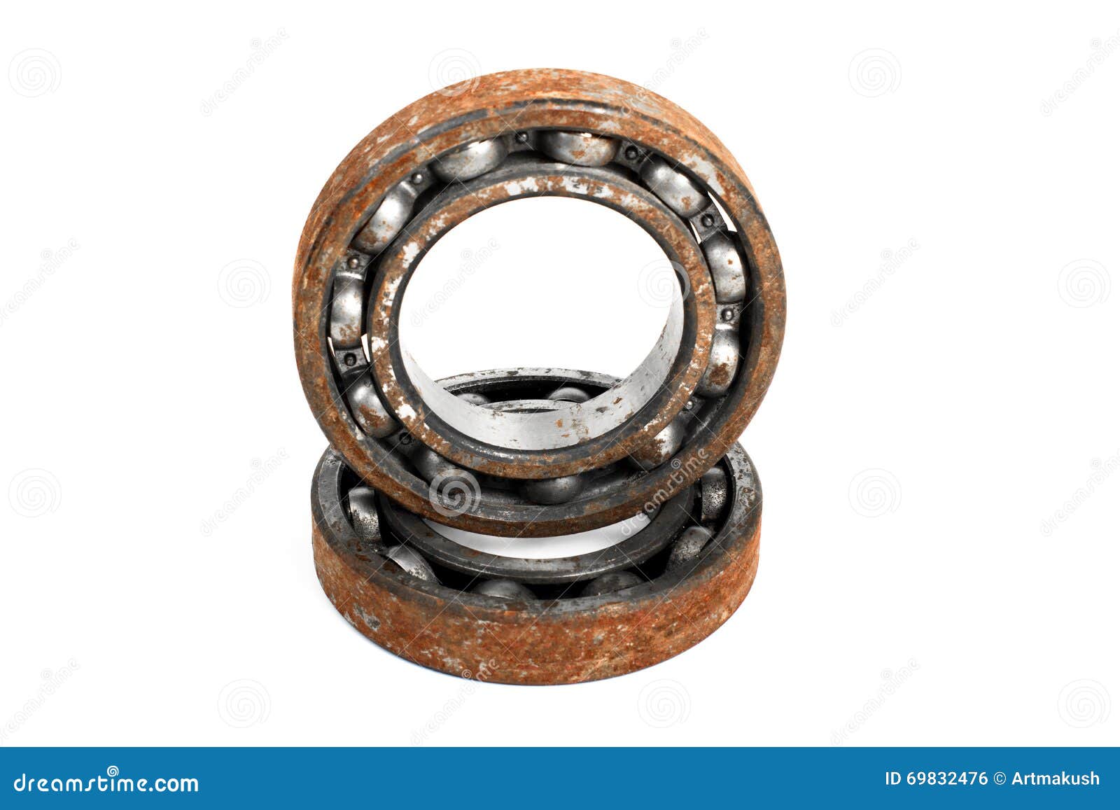 Old and Rusty Ball Bearing, Isolated on White Background Stock Photo ...