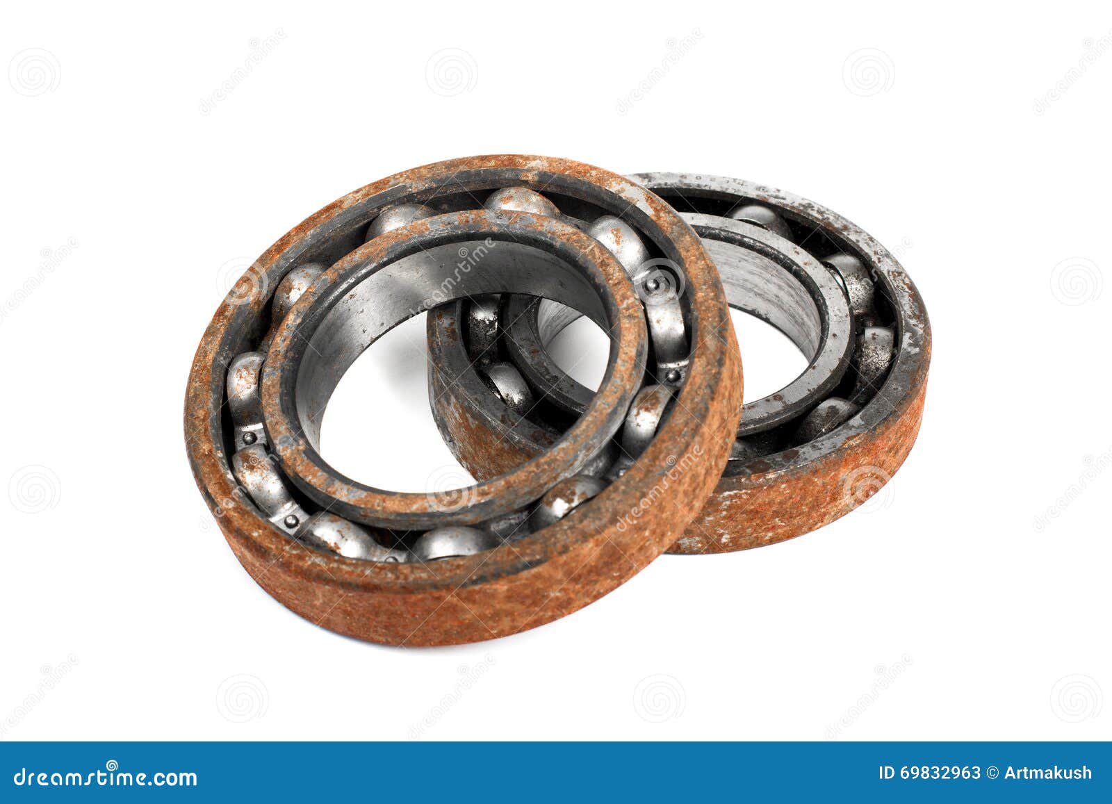 Old and Rusty Ball Bearing, Isolated on White Background Stock Image ...
