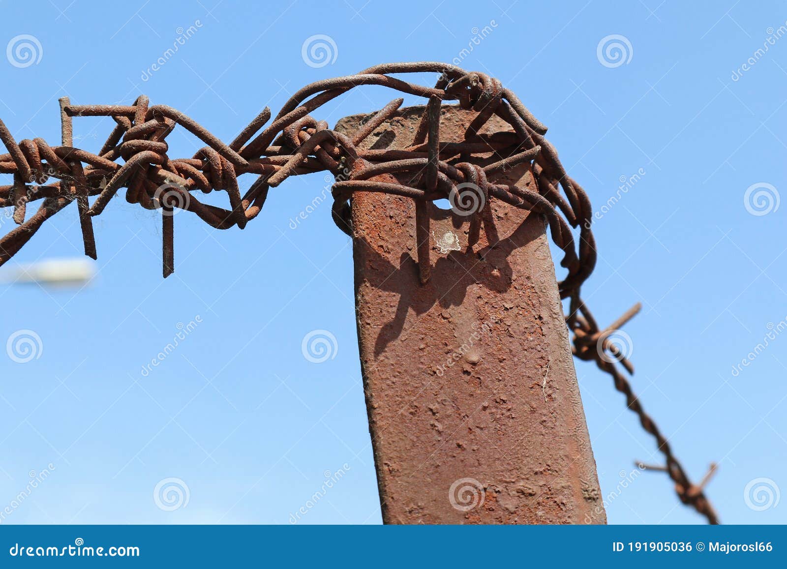 Old Rusty Barbed Wire Fence Stock Photo - Image of fence, danger: 191905036