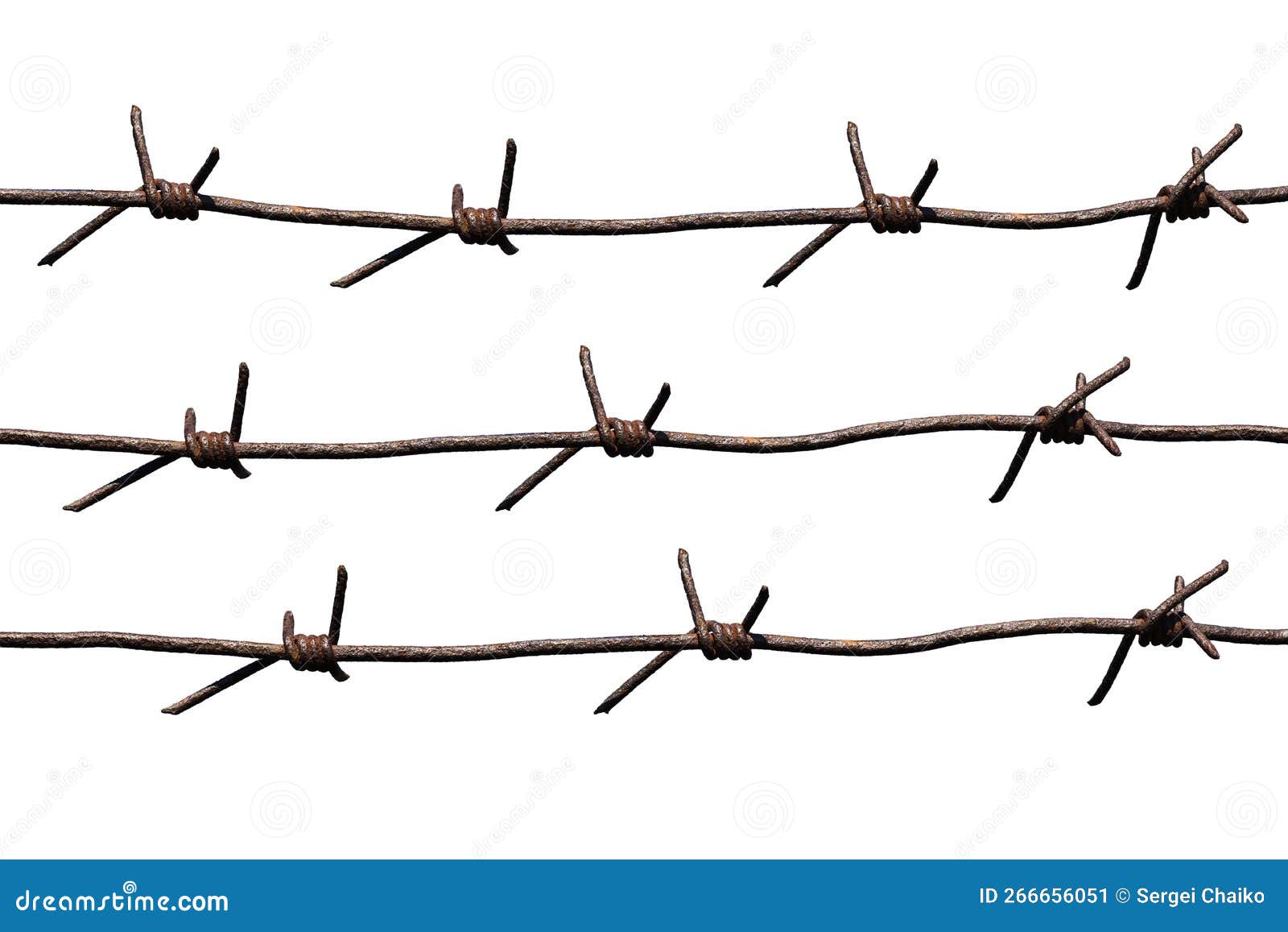 Old Rusty Barbed Wire Isolated on White Background Stock Image - Image ...