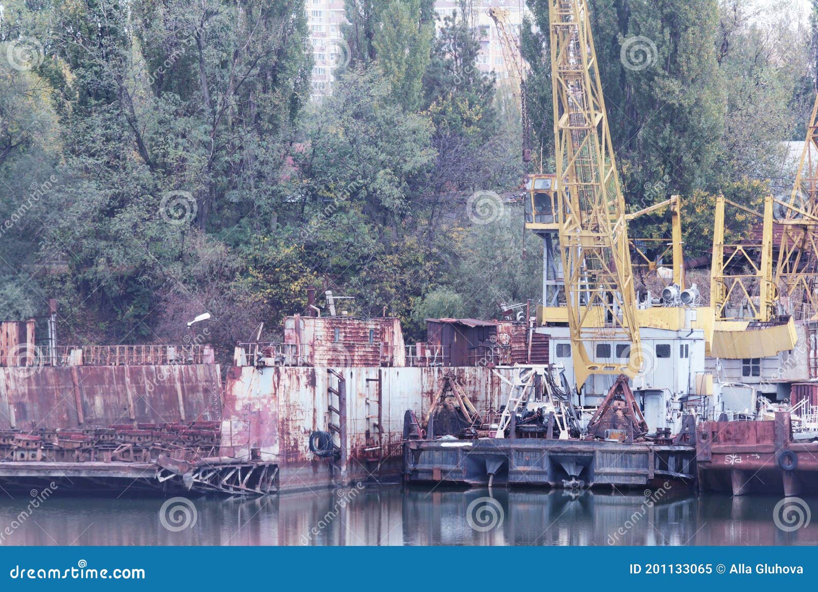 Old Rusty Barge and Tug. a Few Rusty Barges Stock Image - Image of ...