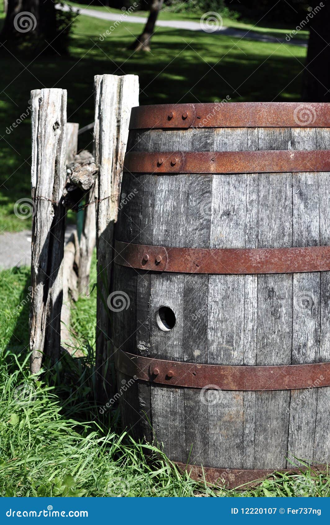 Old rusty barrel stock image. Image of metal, wood, rural - 12220107
