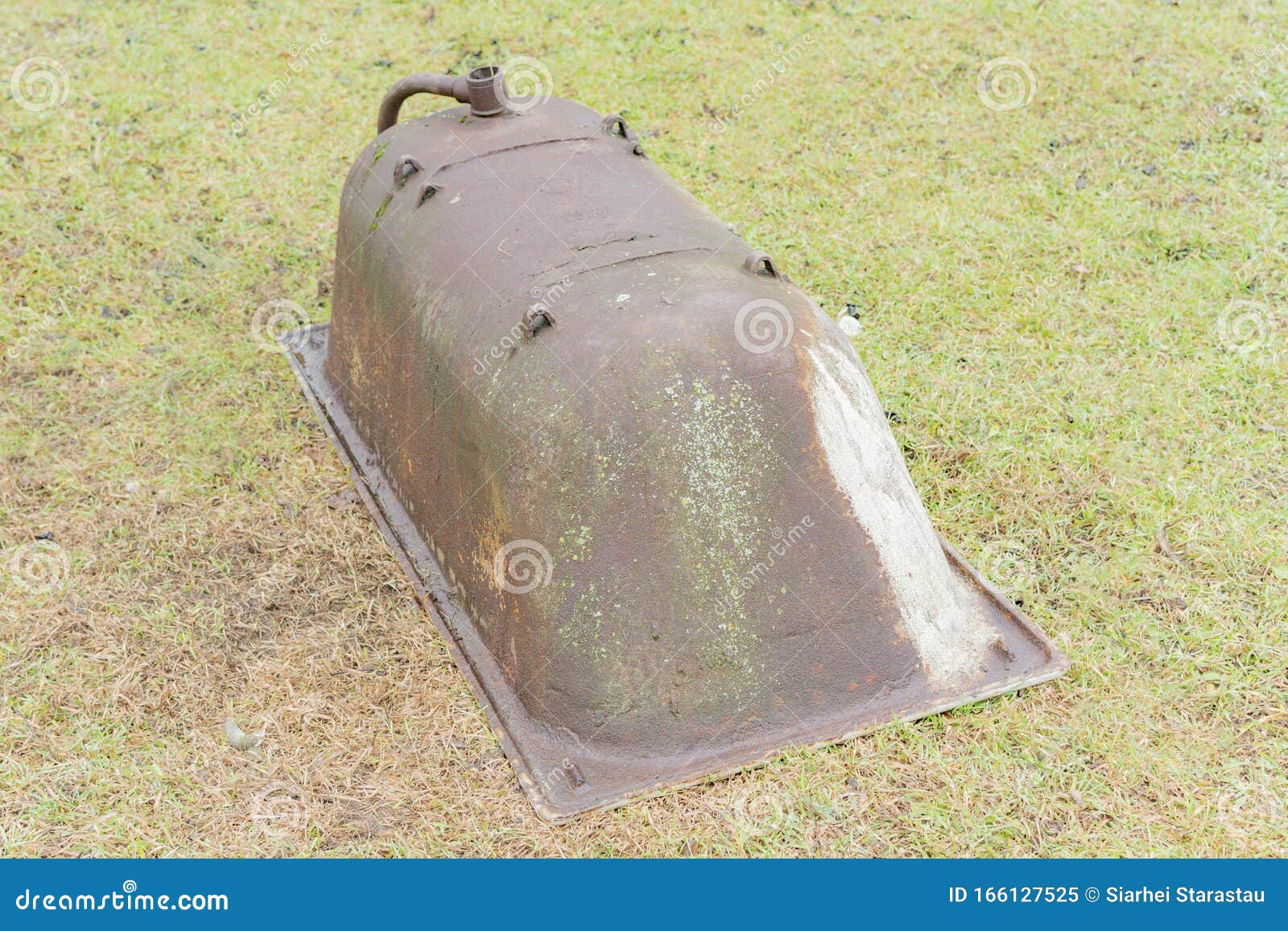 An Old Rusty Tub is Lying in the Yard Stock Image - Image of house ...