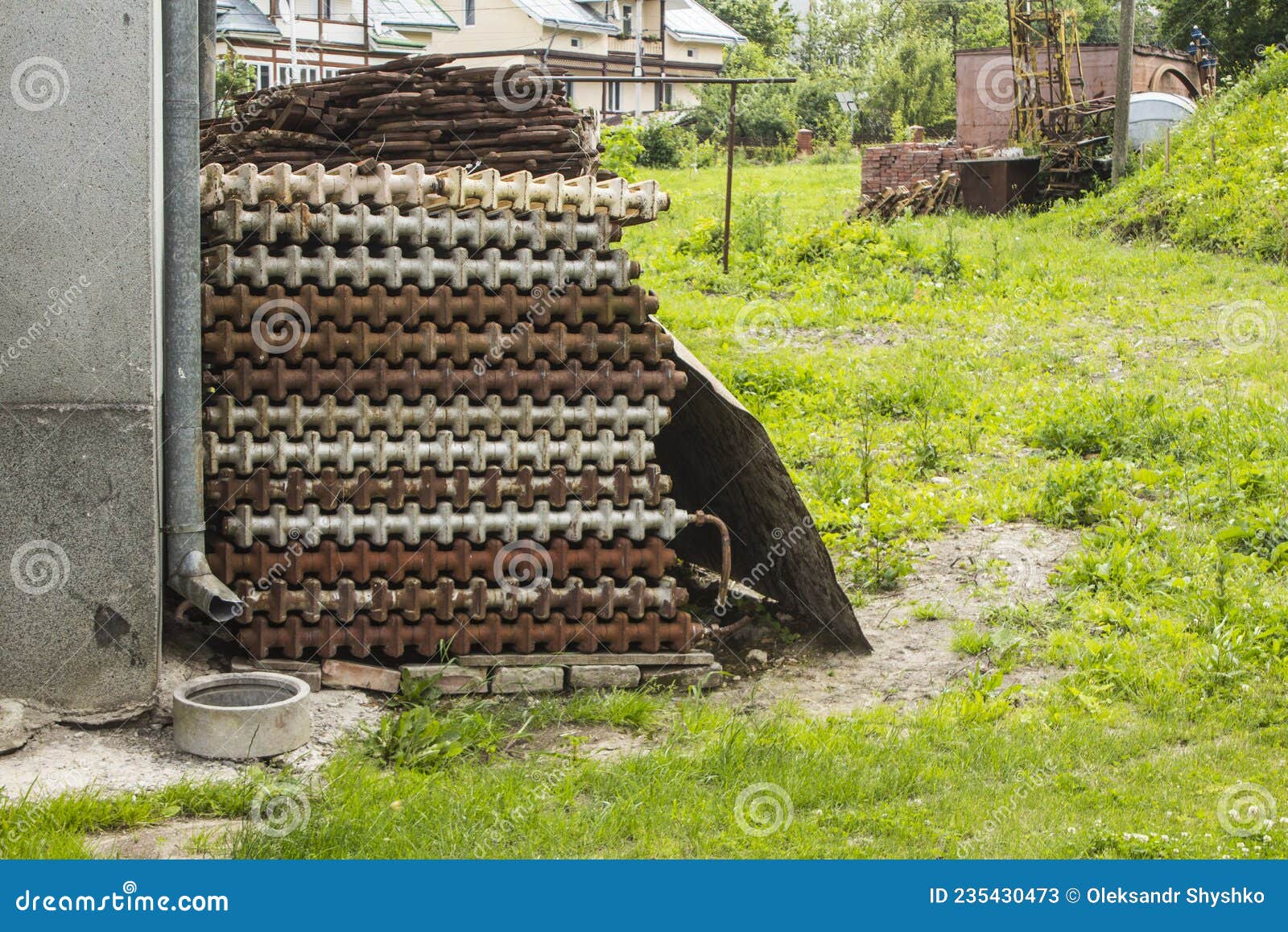 Old Rusty Batteries Stacked in the Open Air Stock Image - Image of ...