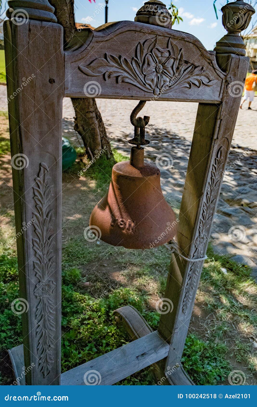 Old Rusty Bell stock photo. Image of holding, cast, kettle - 100242518