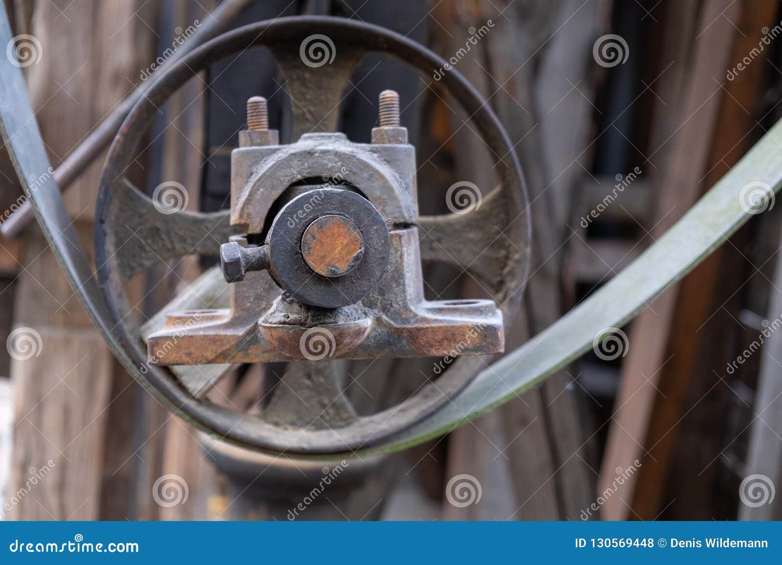 An Old and Rusty Belt Drive Stock Photo - Image of heavy, mechanical ...