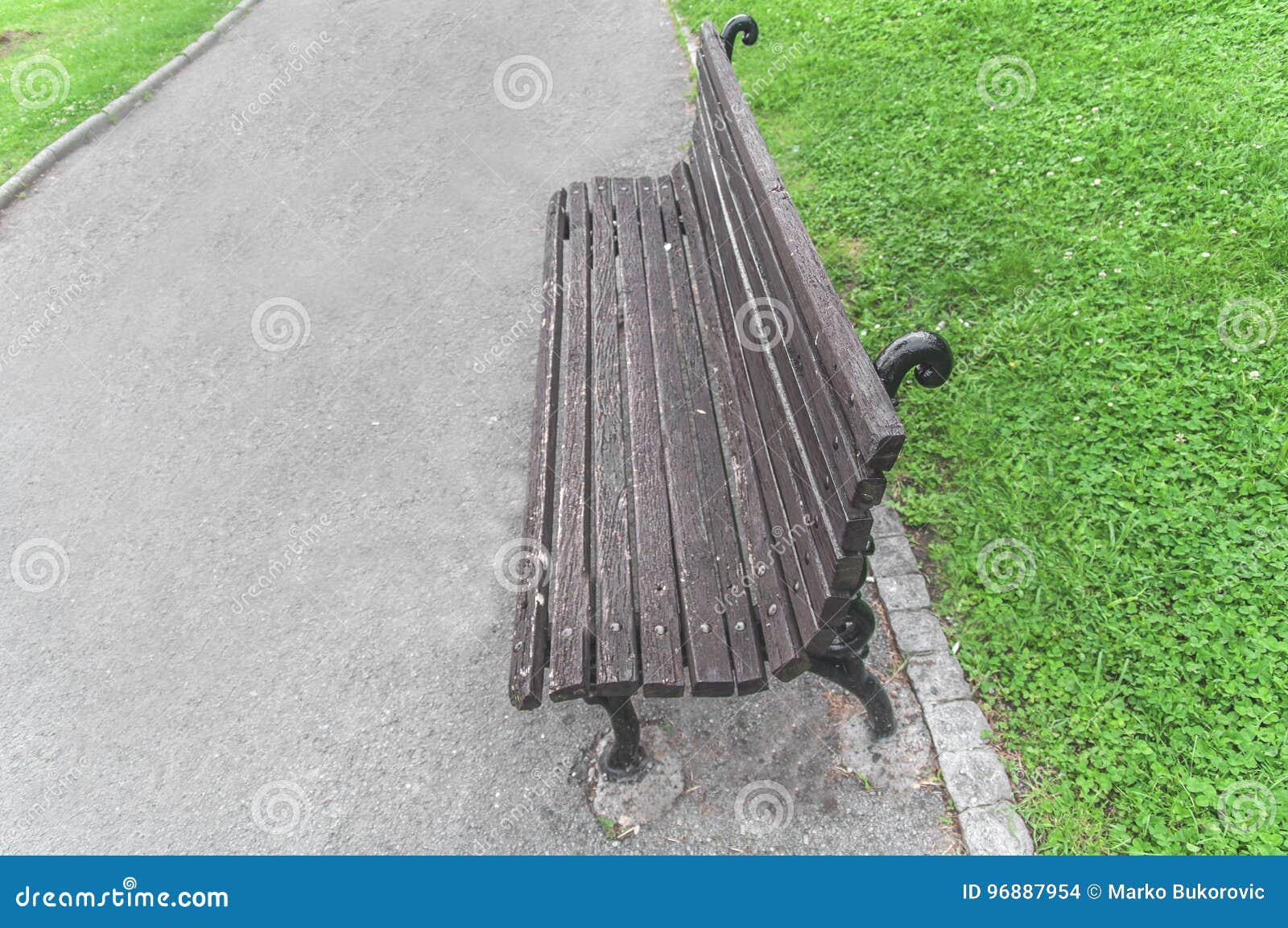 Old Rusty Bench in the Park in the City Center Stock Photo - Image of ...