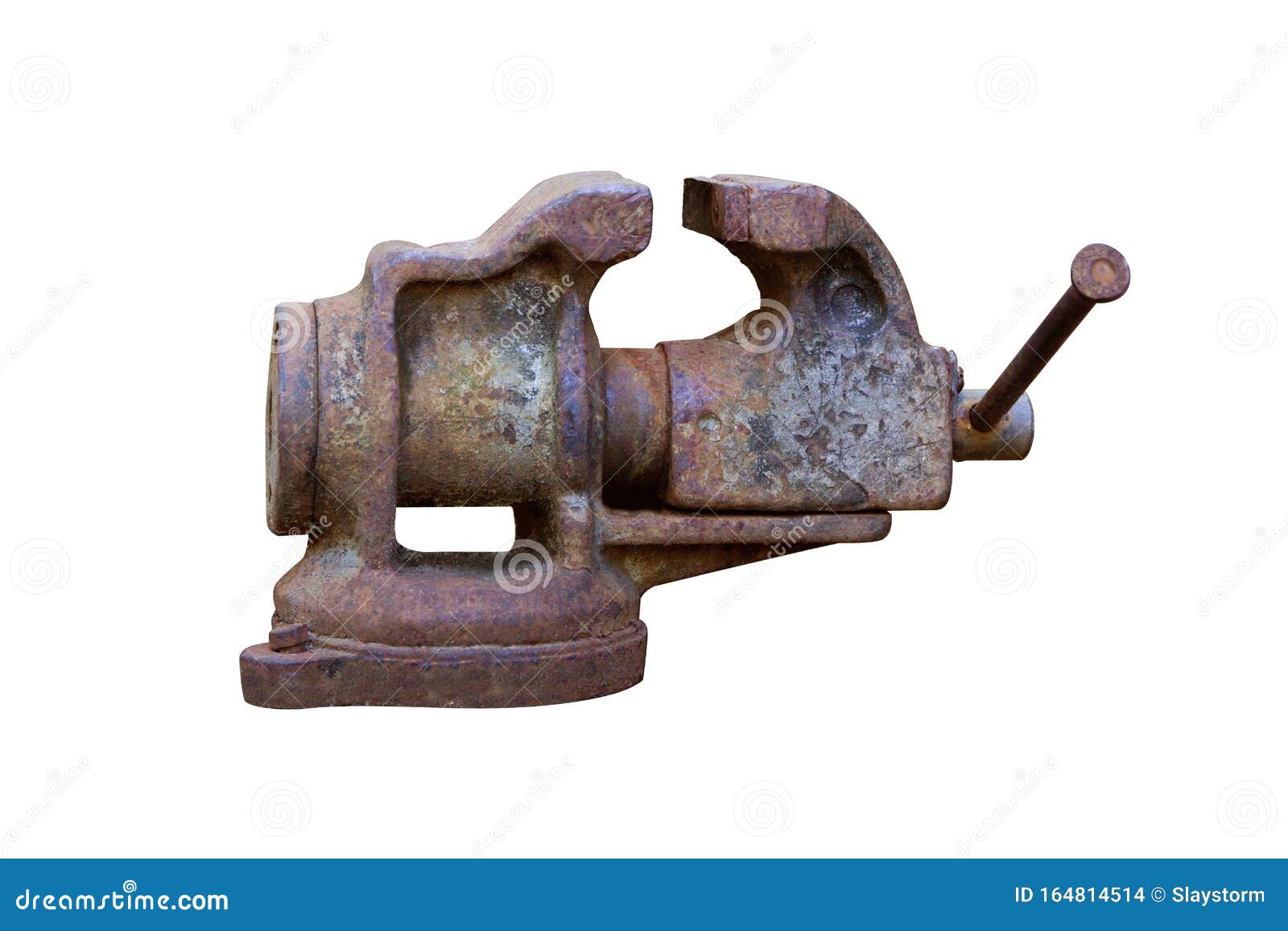 Old Rusty Bench Vise Isolated on White Background Stock Photo - Image ...
