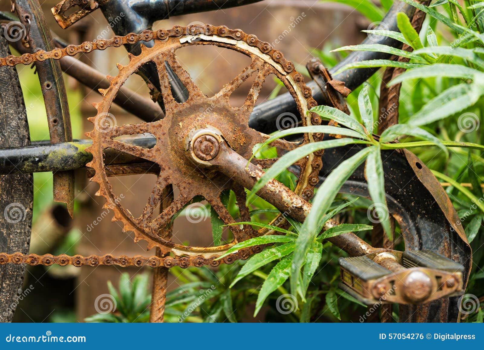 Old rusty bicycle stock photo. Image of horizontal, recycling - 57054276