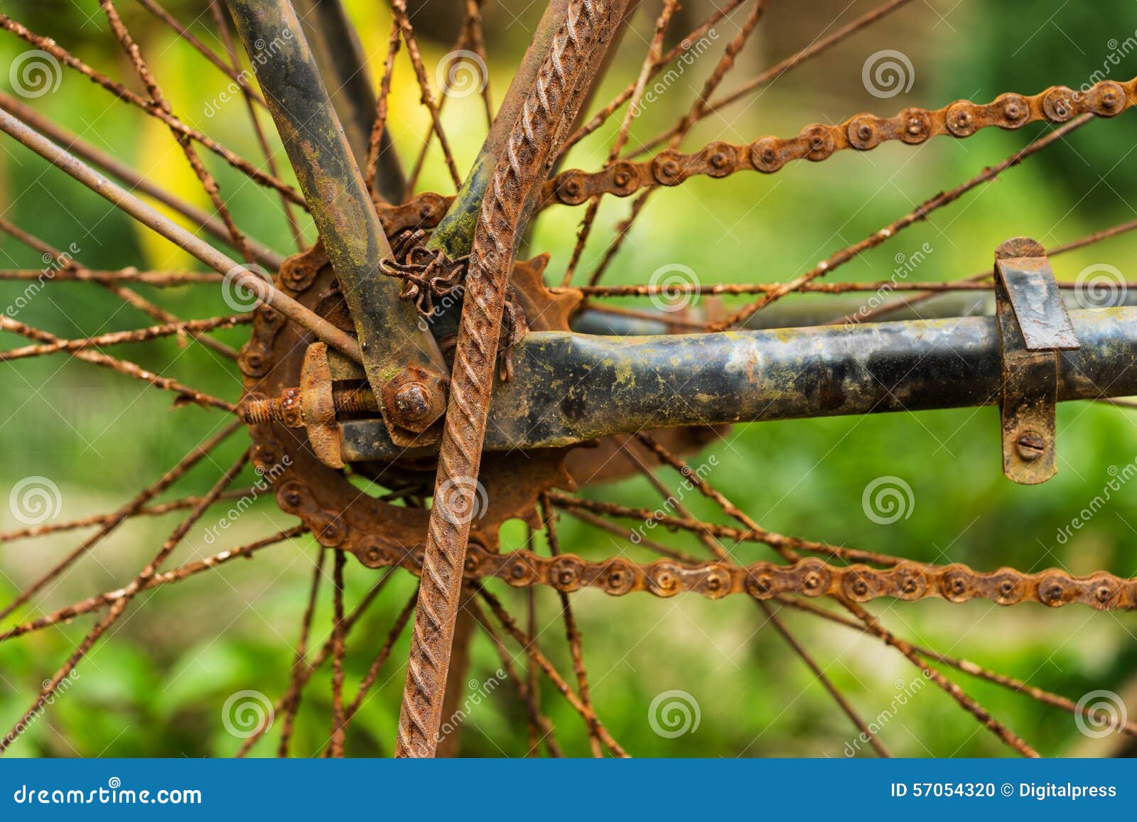 Old rusty bicycle stock photo. Image of bulky, environment - 57054320