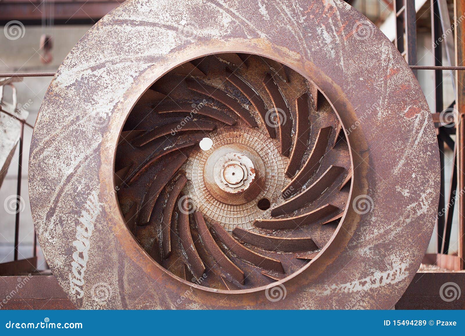 Old Rusty Big Industrial Fan Stock Image - Image of single, propeller ...