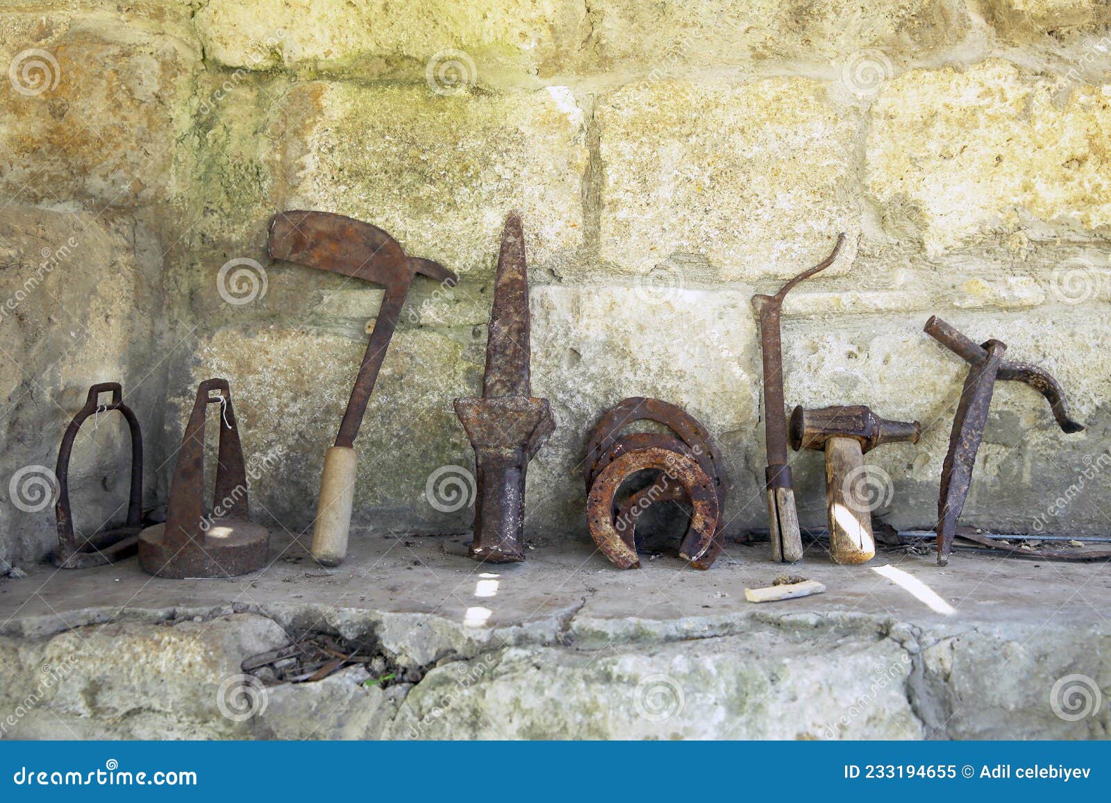 The Exhibition Of Blacksmith Craft Work Examples On The Wall In Local ...