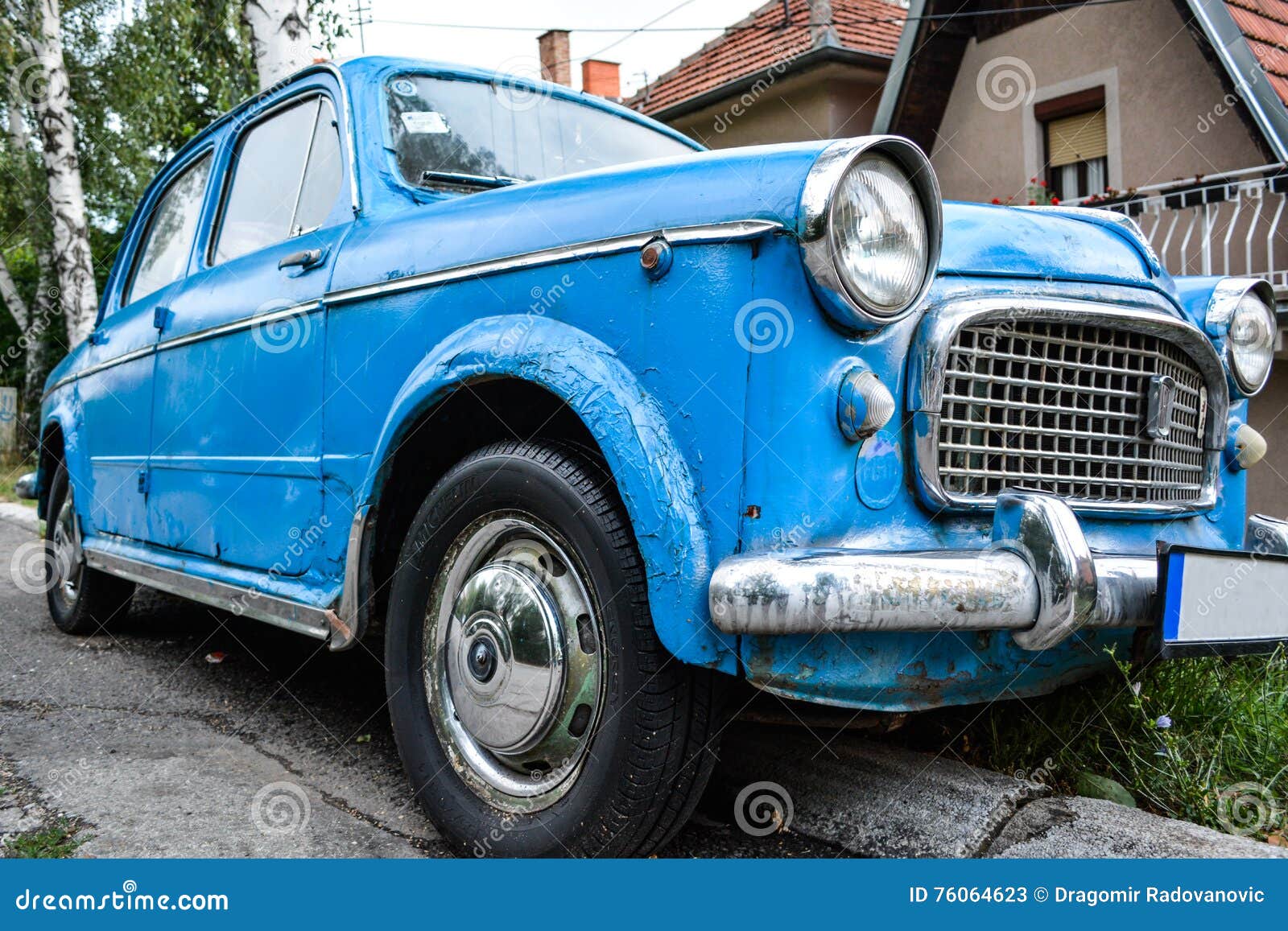 Old rusty blue car stock image. Image of steel, rusty - 76064623