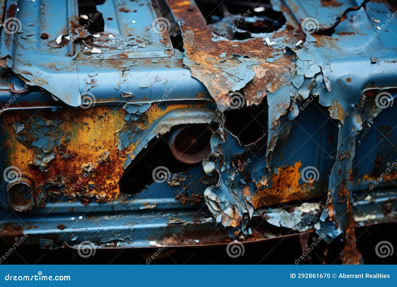 An Old Rusty Blue Car with Rust on it Stock Illustration - Illustration ...
