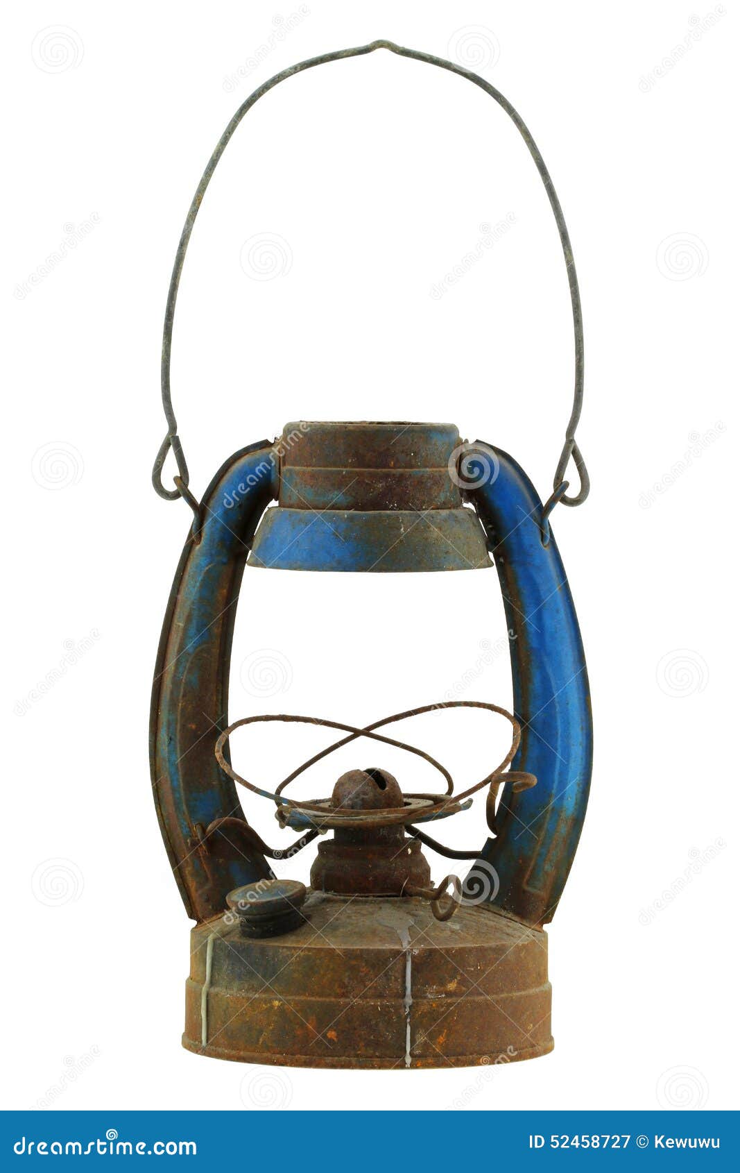 Old and Rusty Blue Vintage Oil Lamp Stock Image - Image of fashioned ...