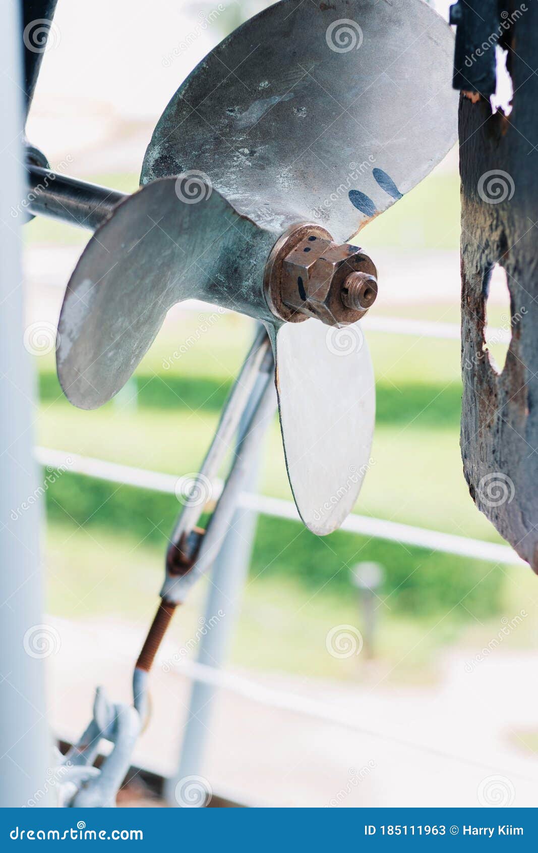 Old Rusty Boat Propeller with Three Bladed Stainless Steel Stock Image ...