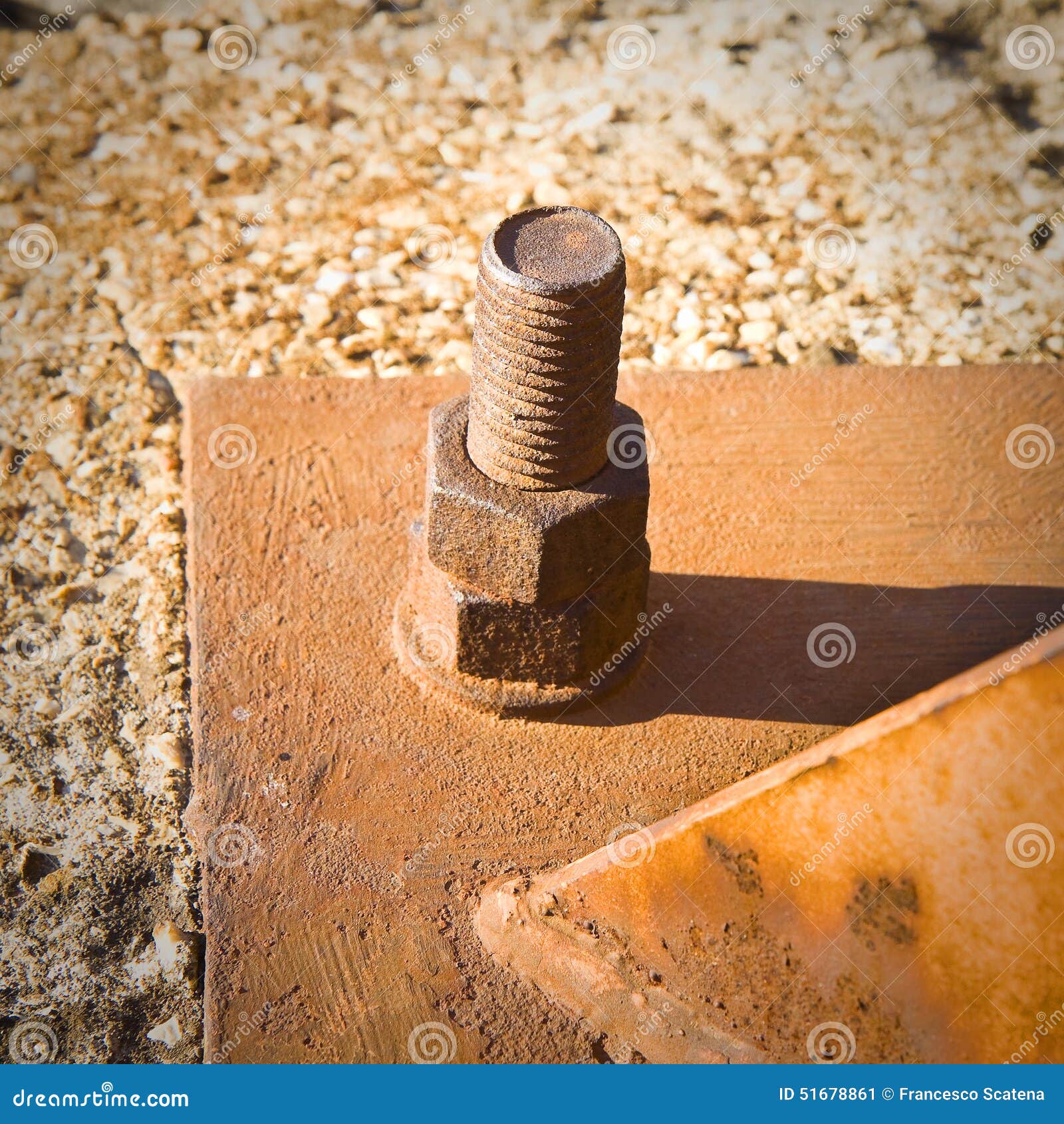 Old Rusty Bolt with Iron Plate Stock Image - Image of macro ...