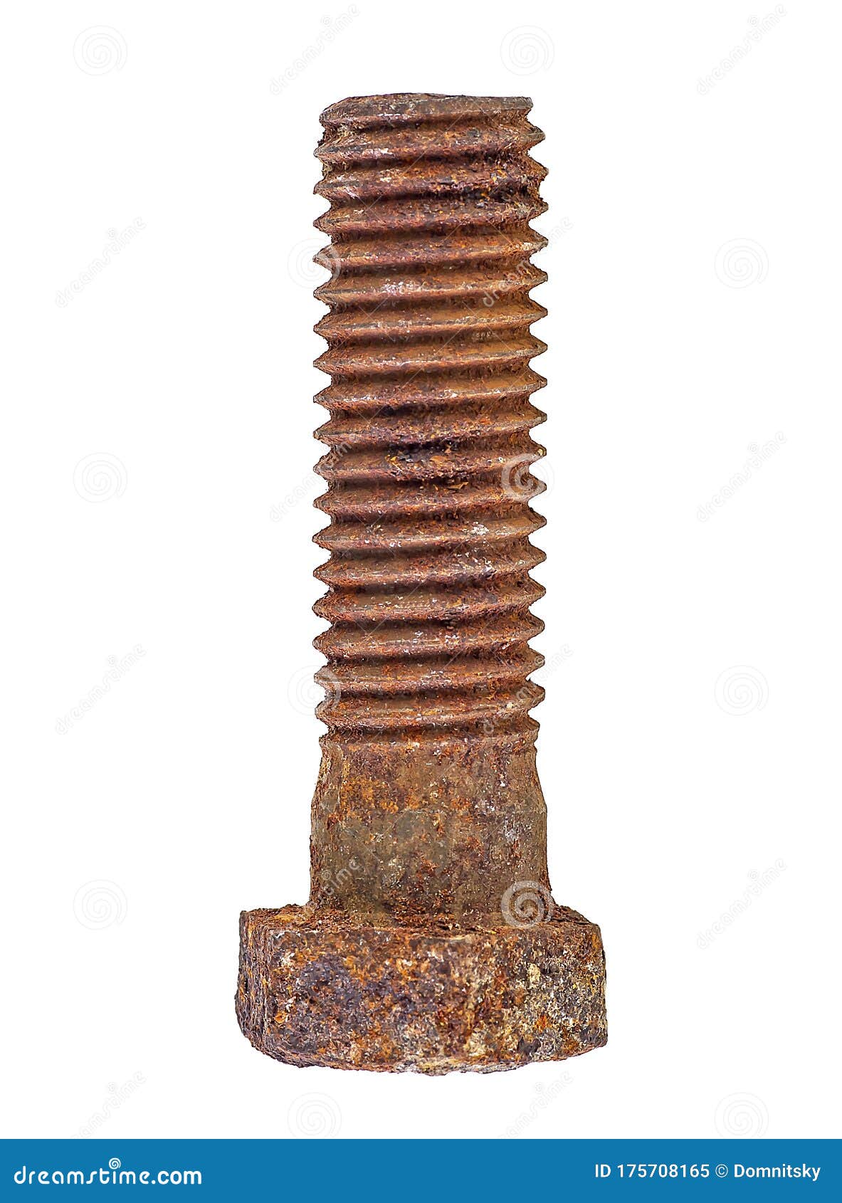 Old and Rusty Bolt Isolated on White Background Stock Image - Image of ...