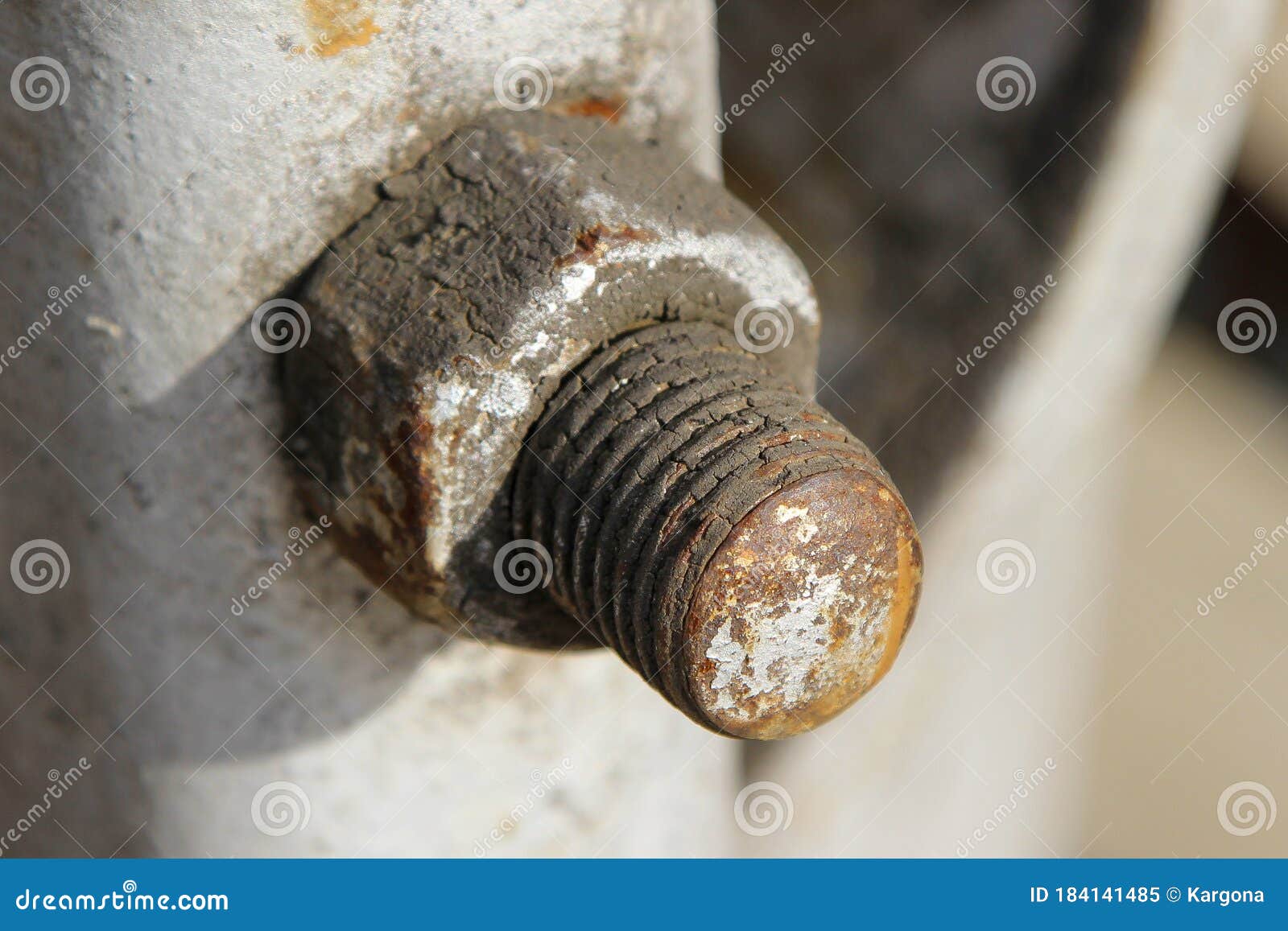 Old Rusty Bolt and Nut in a Metal Pole. Photo with Selective Focus ...